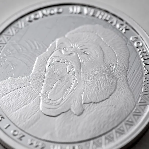 2015 Congo Silverback Gorilla 1 Oz Silver Coin
