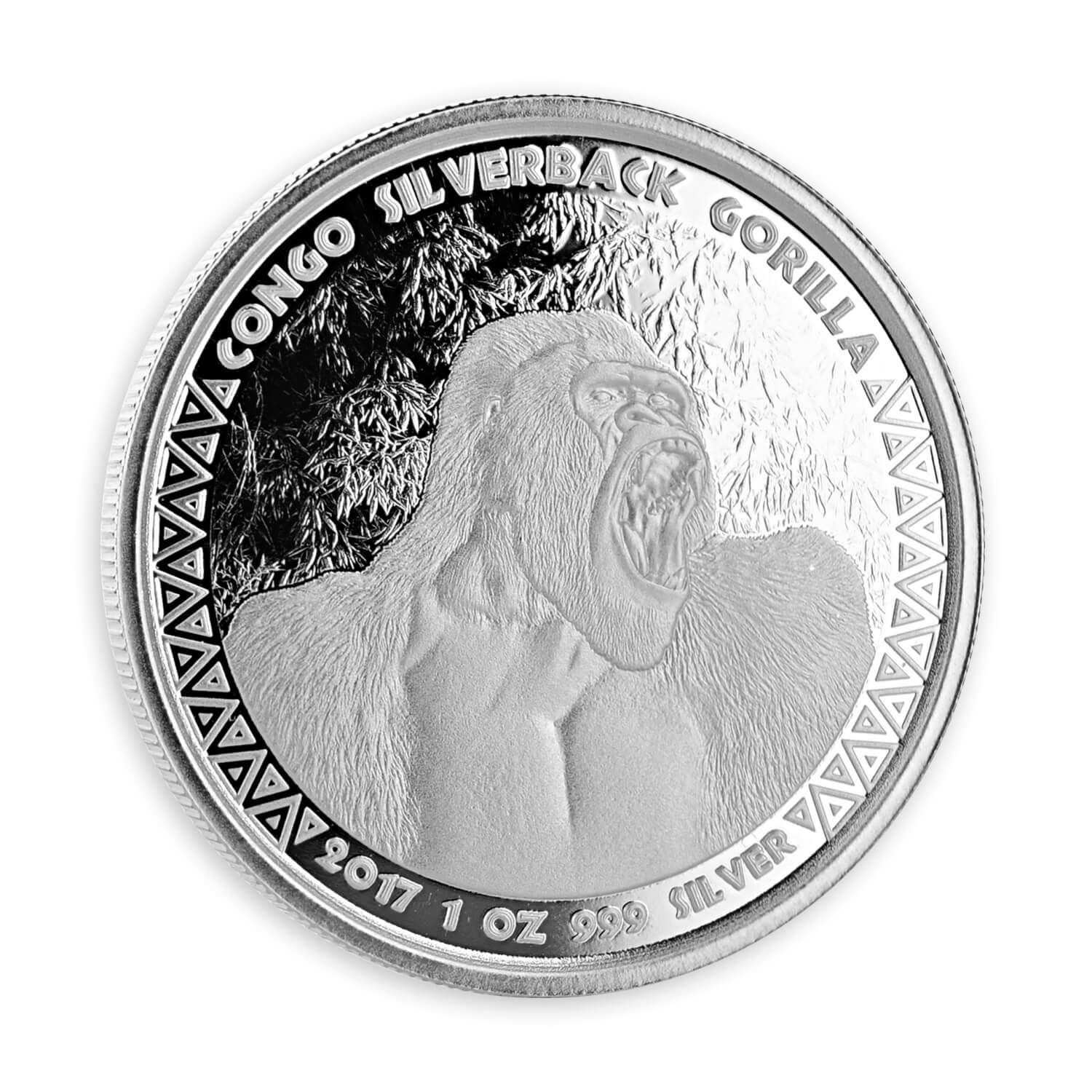 2017 Congo Silverback Gorilla 1 oz Silver Coin