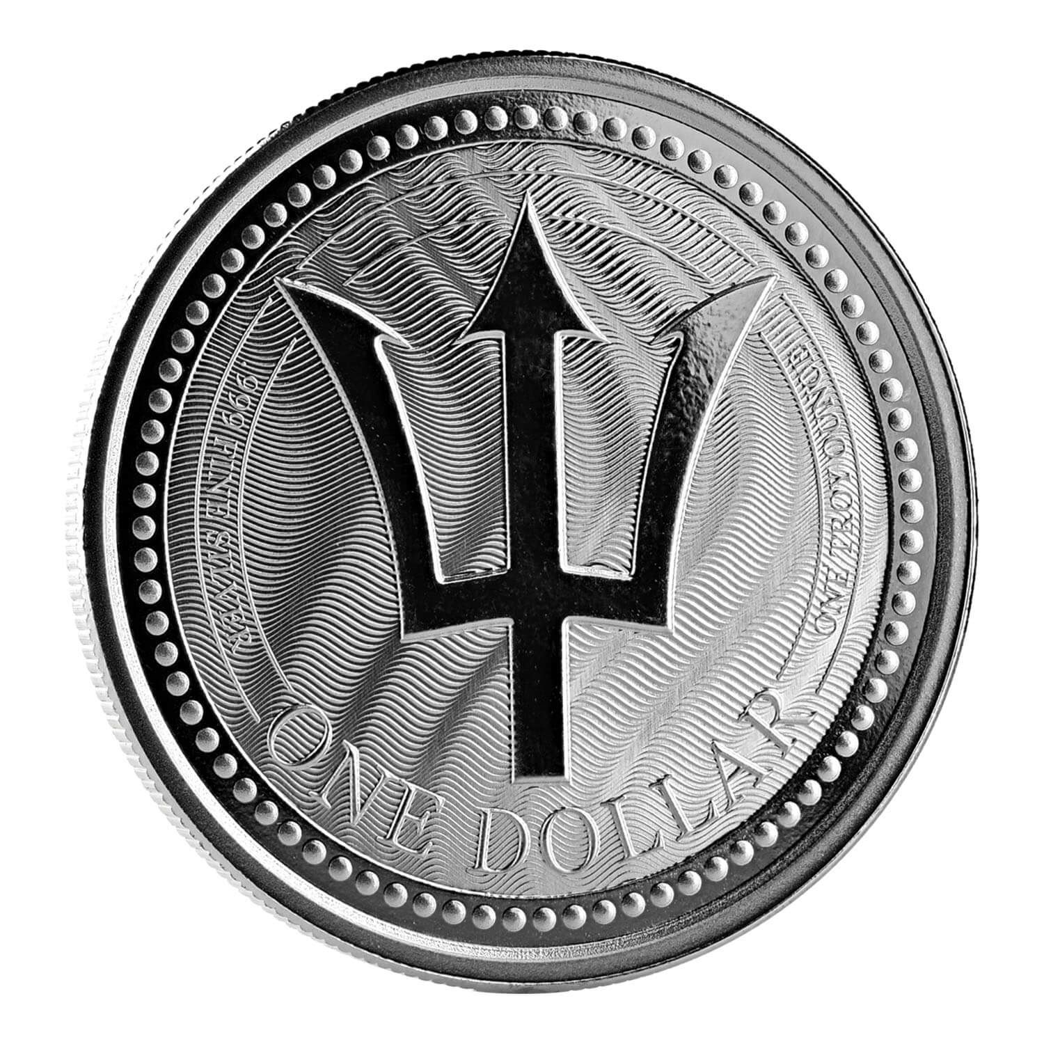 2017 Barbados Trident 1oz Silver Coin Legal Tender