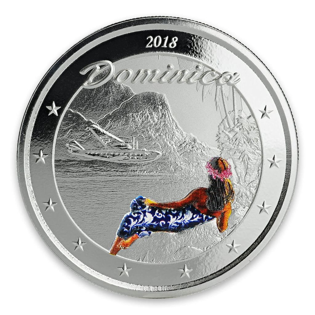 2018 EC8 Dominica "The Nature Isle" 1 oz Silver Color Coin