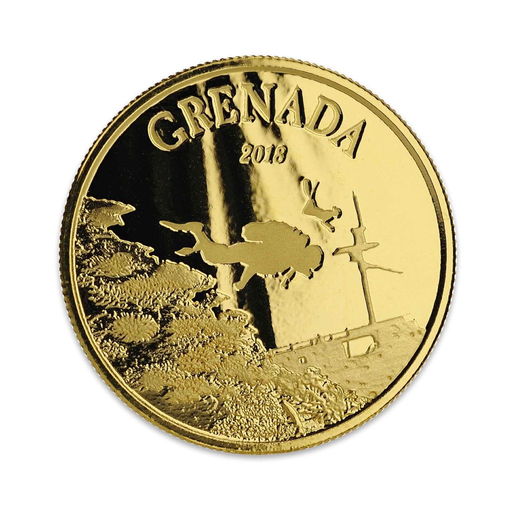 2018 EC8 Grenada "Diving Paradise" 1 oz Gold Coin