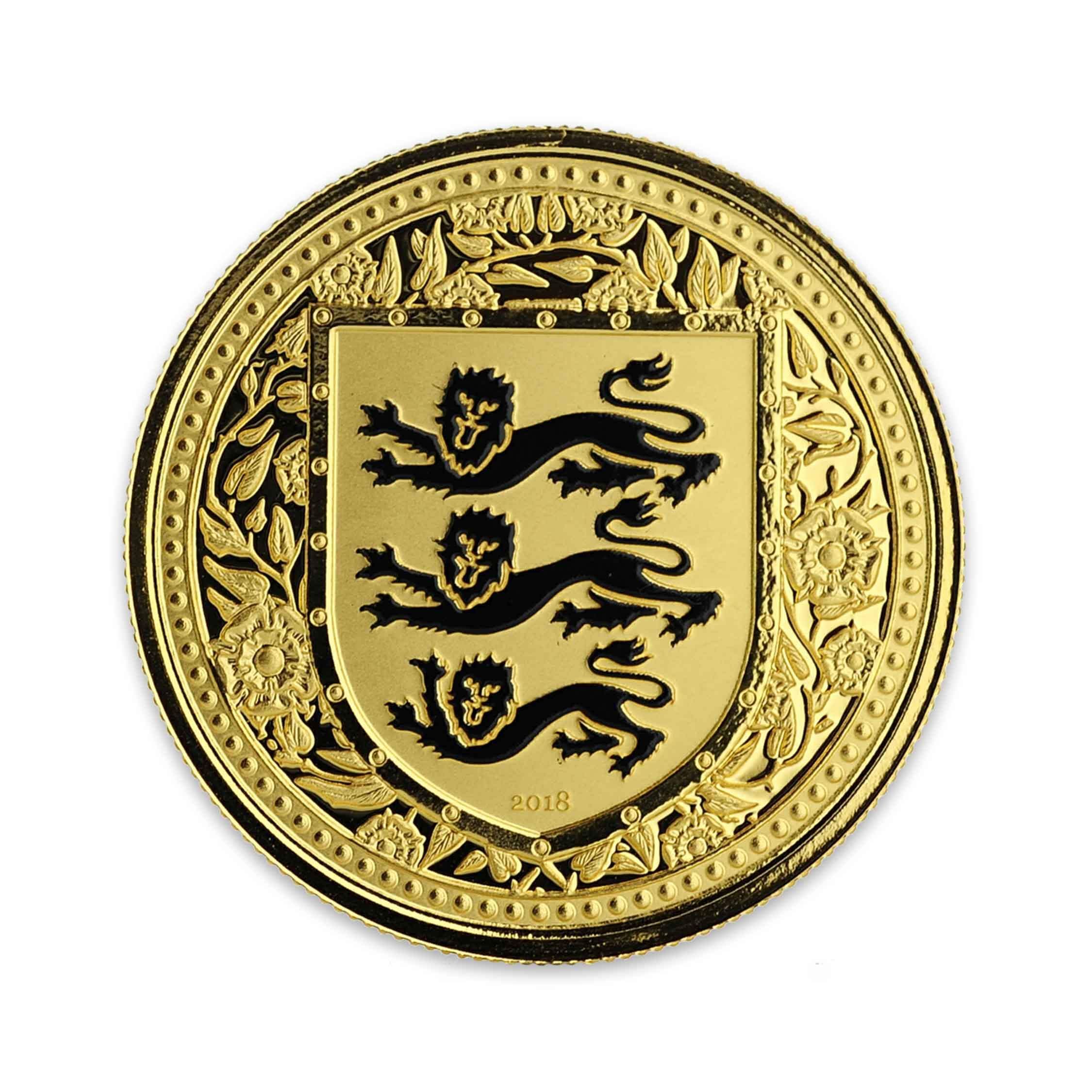 2018 Royal Arms of England 1 oz Gold Color Coin (Black) | Scottsdale Mint