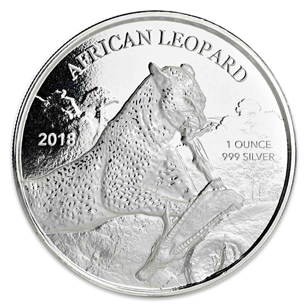 2018 Ghana African Leopard 1 oz Silver Coin Legal Tender
