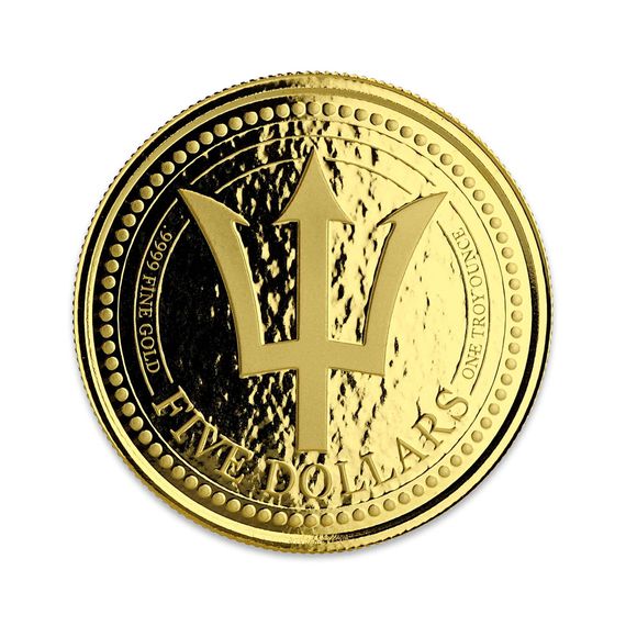 2018 Barbados Trident 1oz Gold Coin Gold Coins