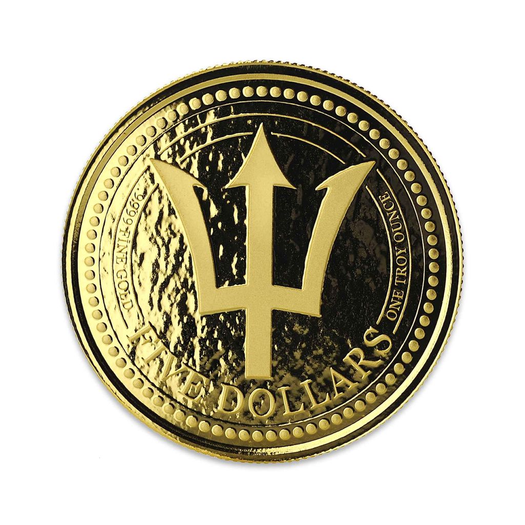 2018 Barbados Trident 1oz Gold Coin Gold Coins