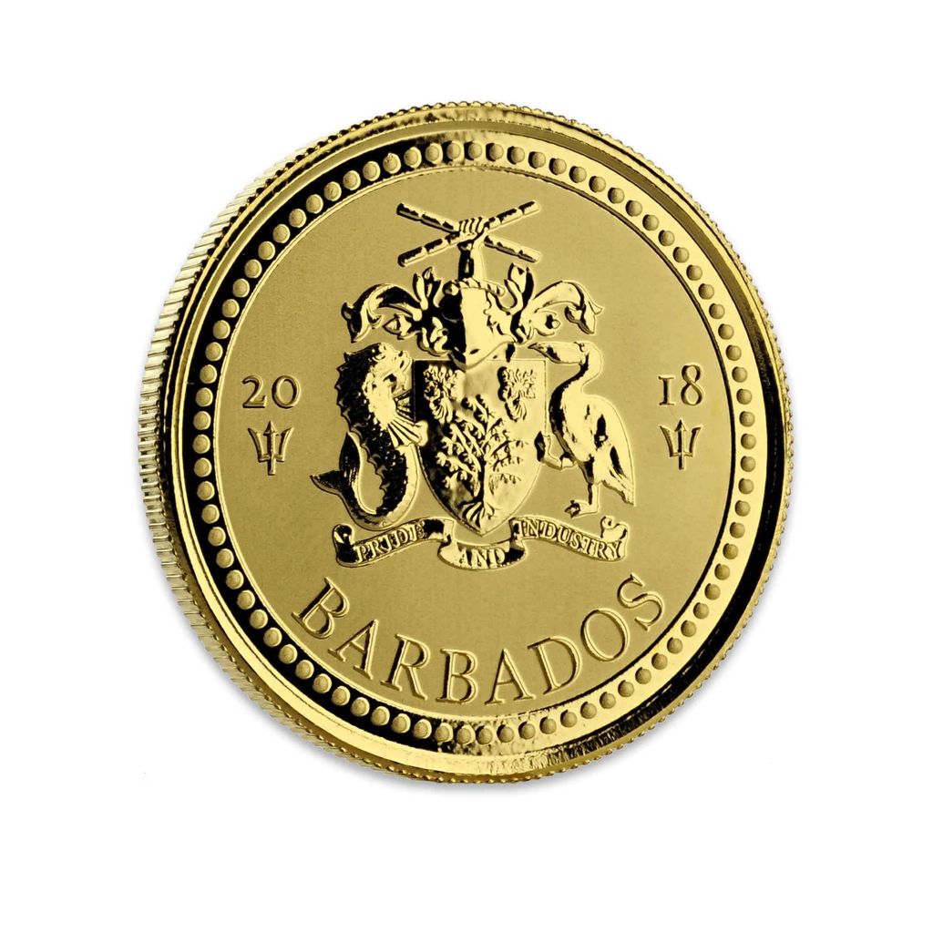 2018 Barbados Trident 1oz Gold Coin Gold Coins