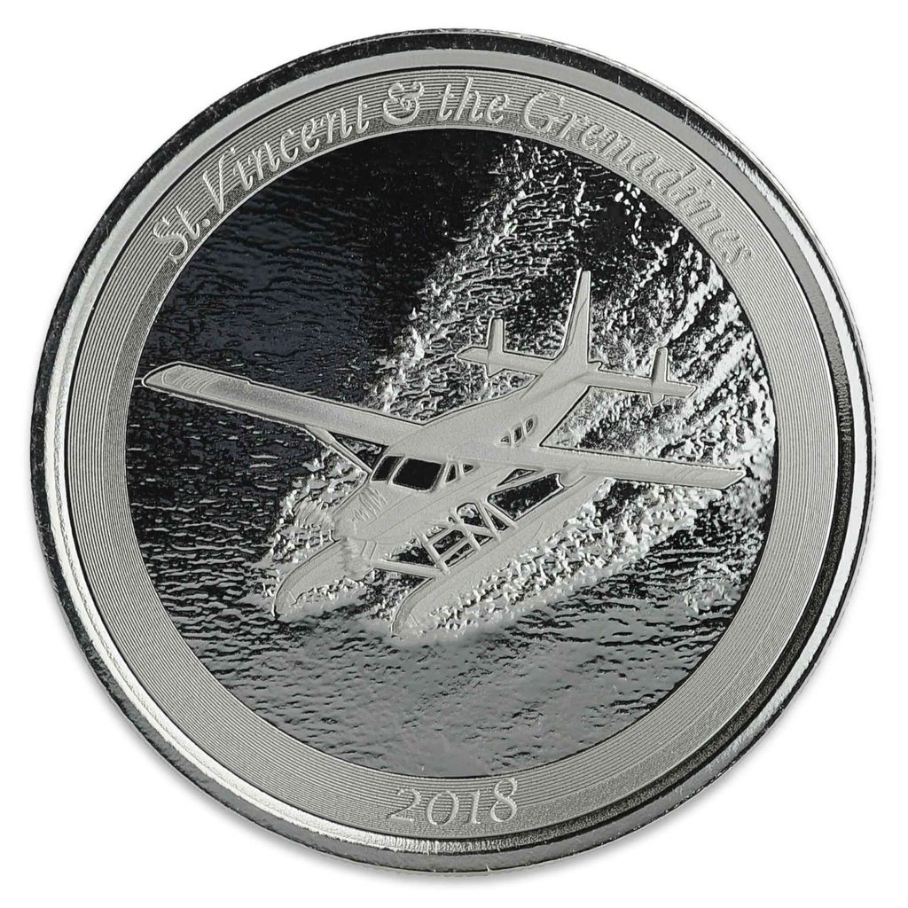 2018 EC8 St. Vincent & the Grenadines Seaplane 1 oz Silver Coin