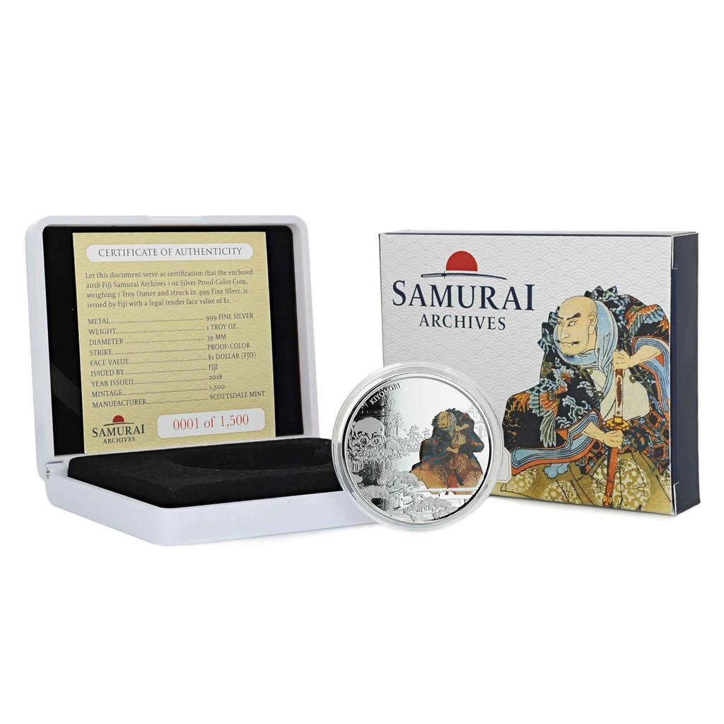 2018 Fiji Samurai Archives 1 oz Silver Color Coin