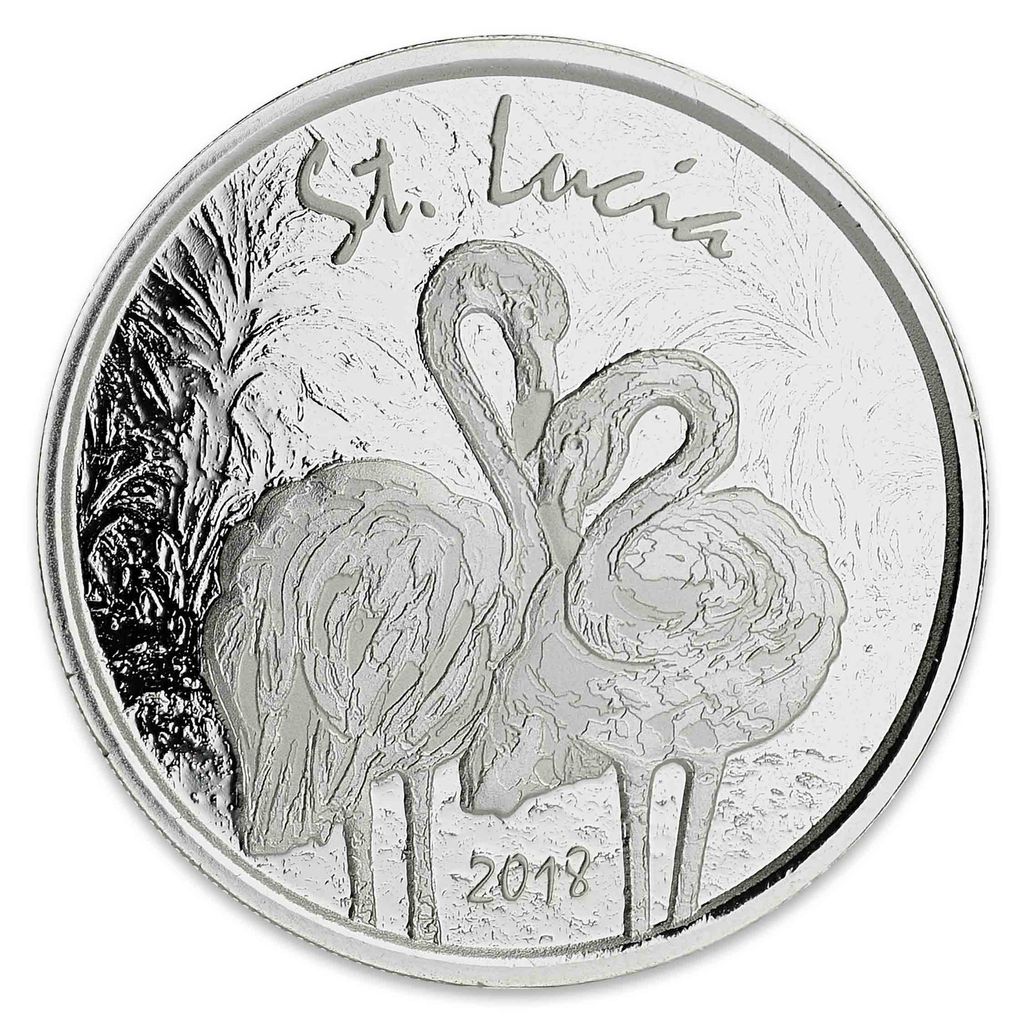2018 EC8 St. Lucia Flamingo 1 oz Silver Coin Legal Tender