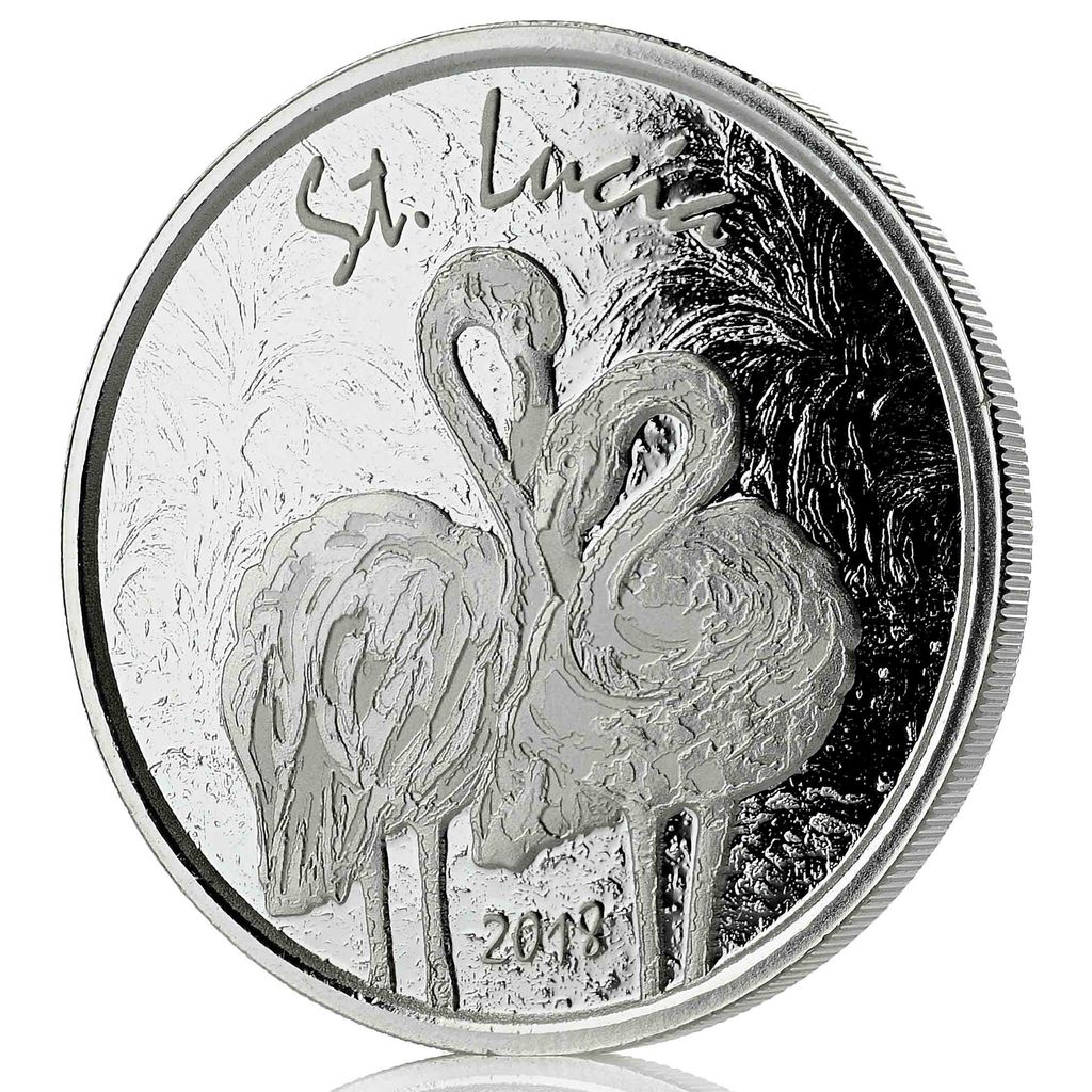 2018 EC8 St. Lucia Flamingo 1 oz Silver Coin Legal Tender