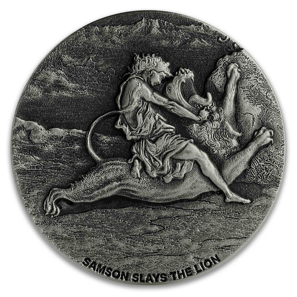 2019 Biblical Coin Series | Samson Slays the Lion 2 oz Silver Coin
