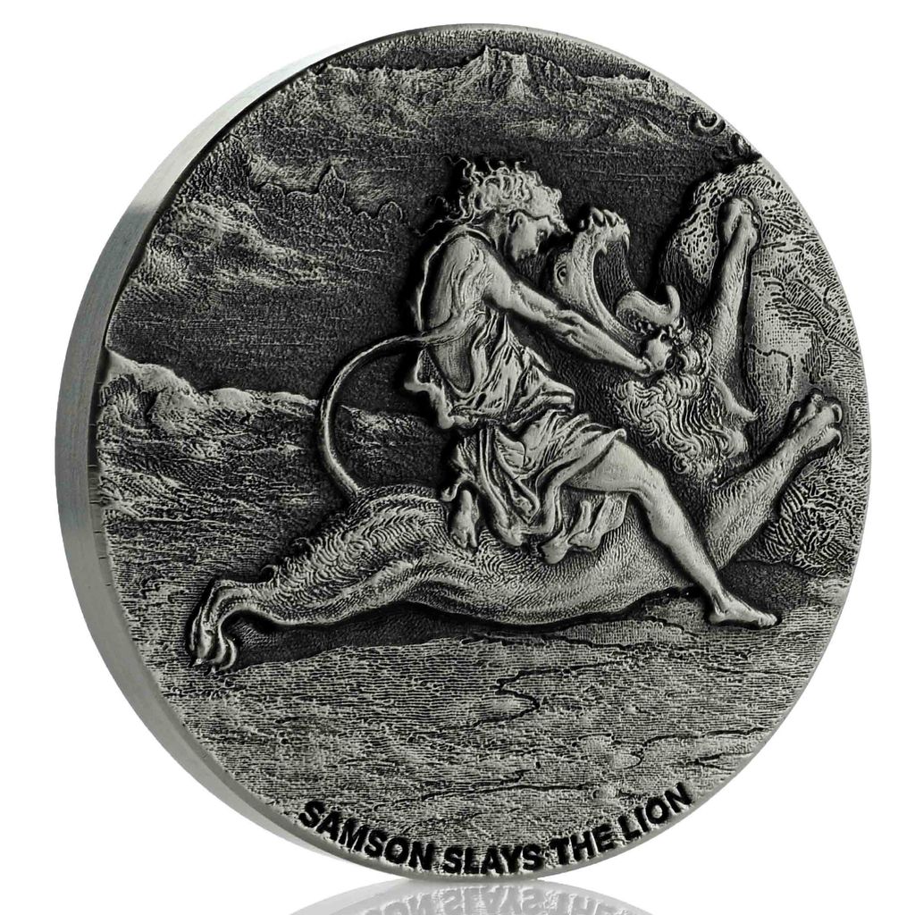 2019 Biblical Coin Series | Samson Slays the Lion 2 oz Silver Coin