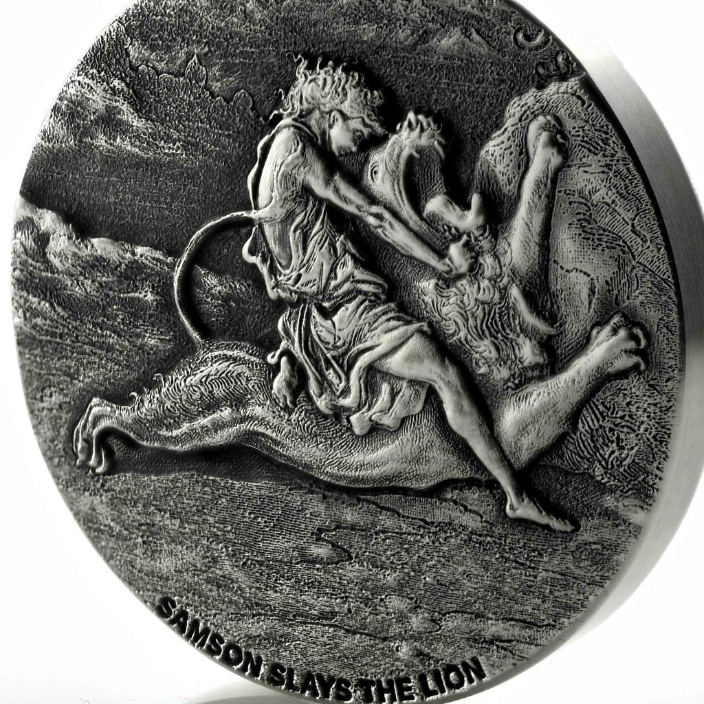 2019 Biblical Coin Series | Samson Slays the Lion 2 oz Silver Coin