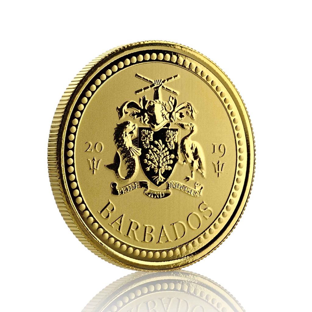 2019 Barbados Trident 1 oz Gold Coin Legal Tender