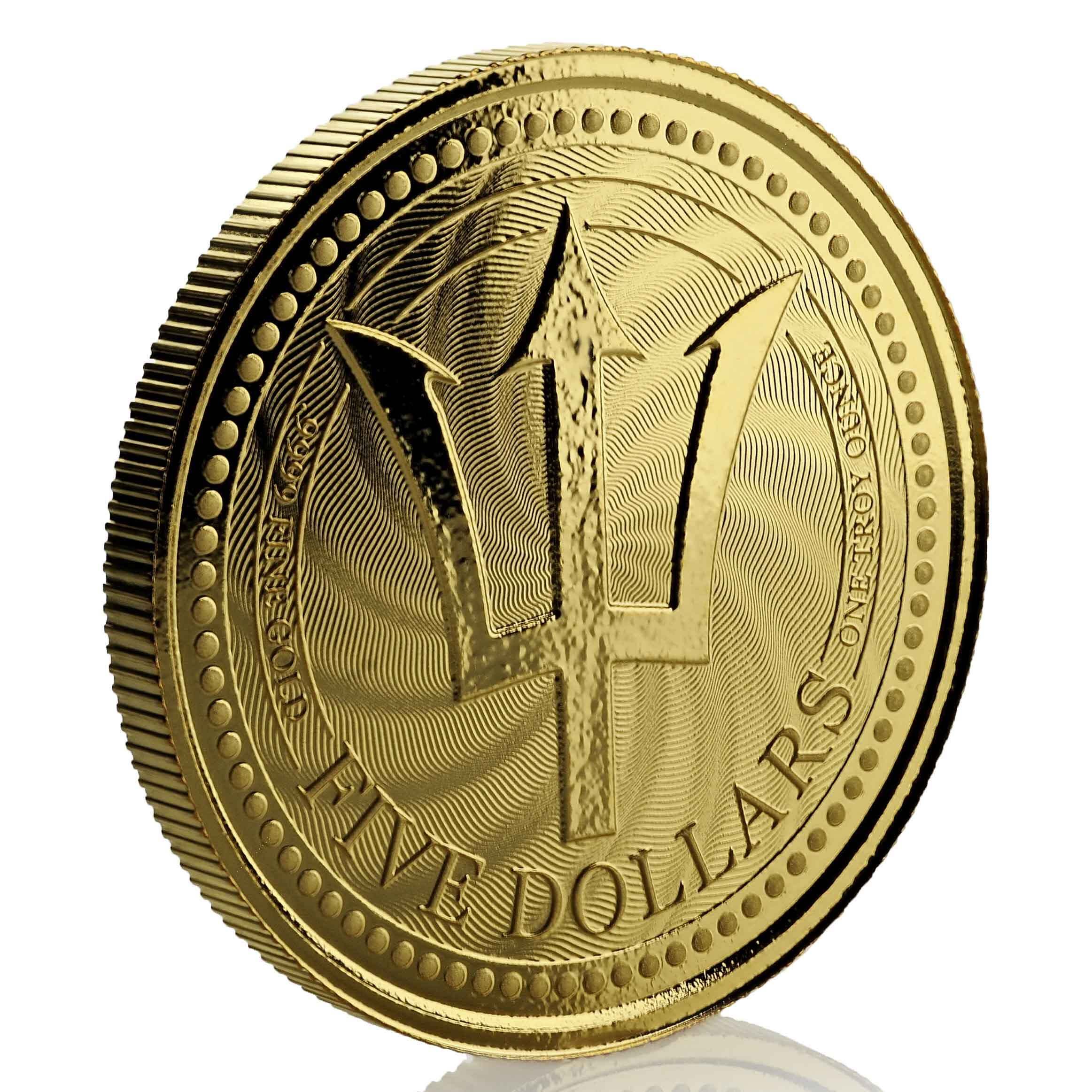 2019 Barbados Trident 1 oz Gold Coin Legal Tender