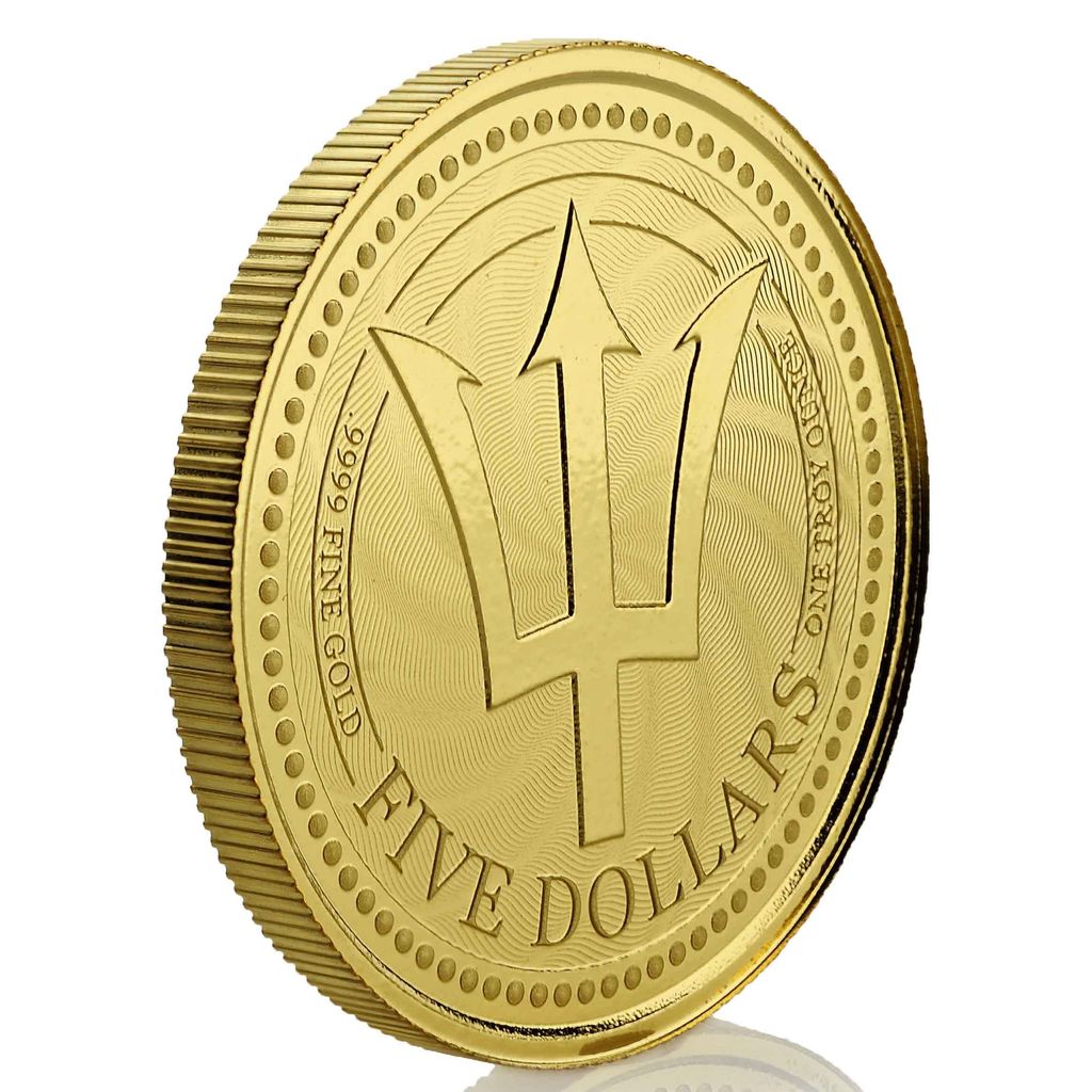 2019 Barbados Trident 1 oz Gold Coin Legal Tender