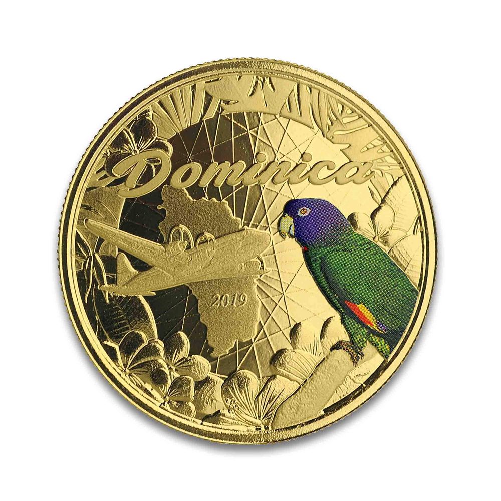 2019 EC8 Dominica "The Nature Isle" 1 oz Gold Color Coin