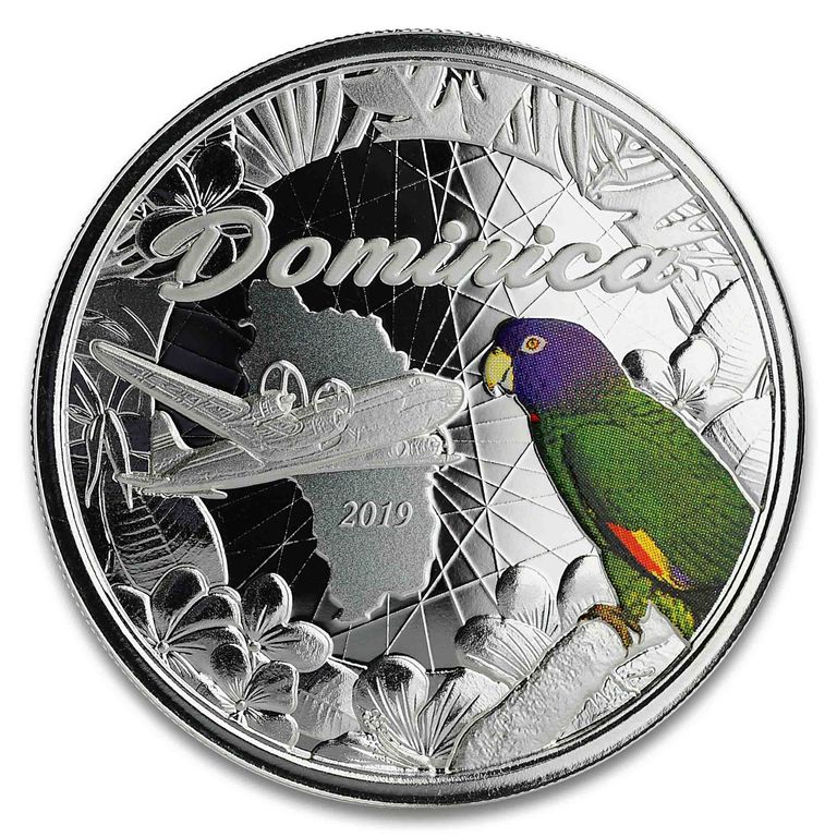 2019 EC8 Dominica "The Nature Isle" 1 oz Silver Color Coin