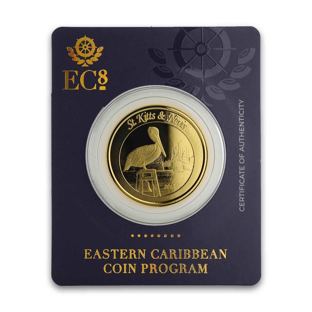 2019 EC8 St. Kitts & Nevis "Brown Pelican" 1oz Gold Coin