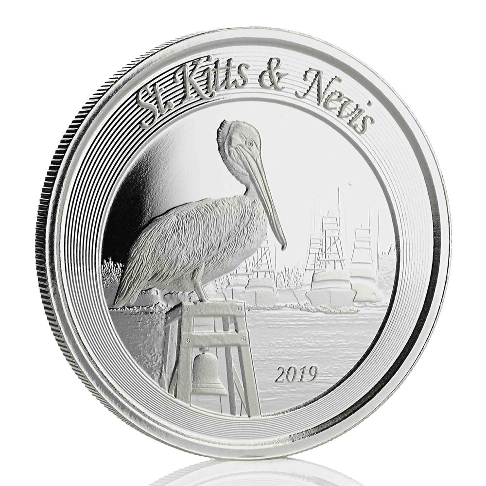 2019 EC8 St. Kitts & Nevis "Brown Pelican" 1oz Silver Coin