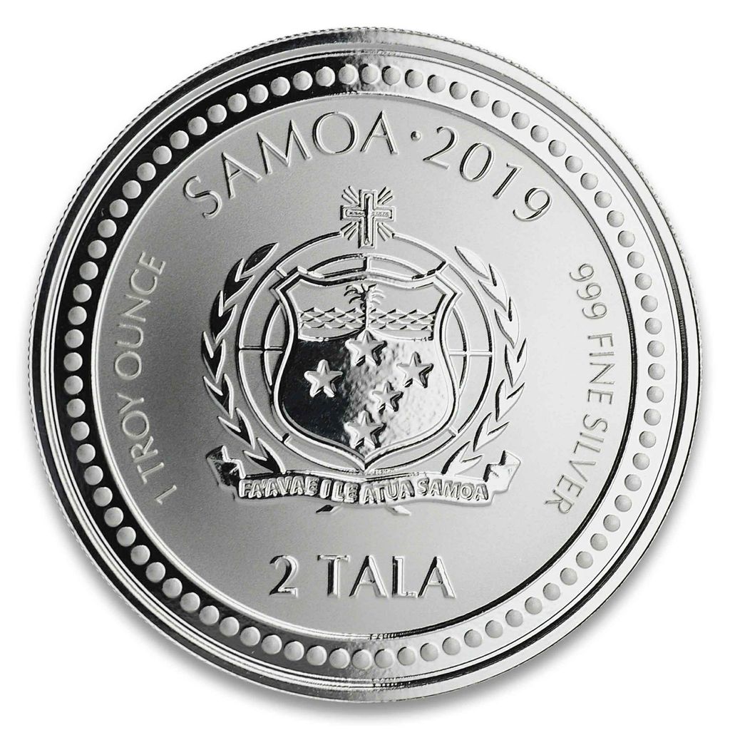2019 Samoa Seahorse 1 oz Silver BU Coin