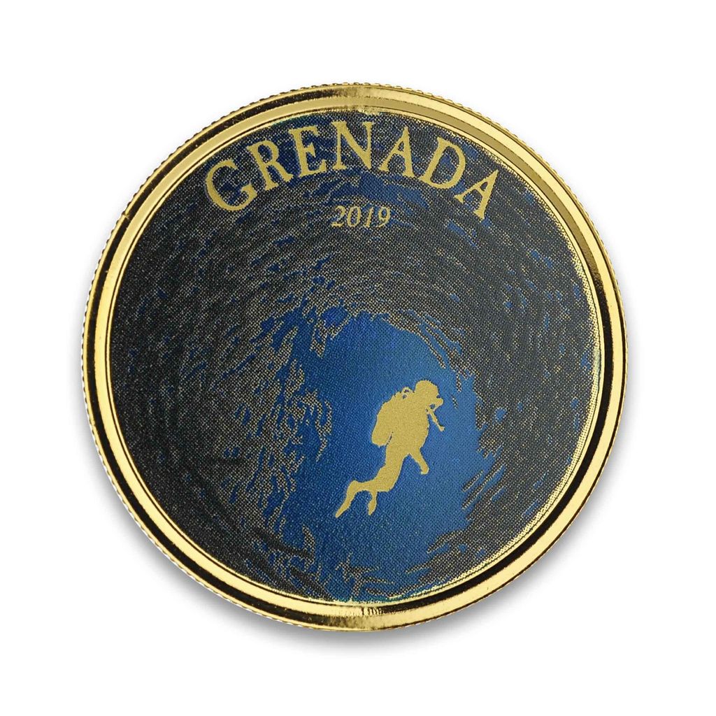 2019 EC8 Grenada "Diving Paradise" 1 oz Gold Color Coin