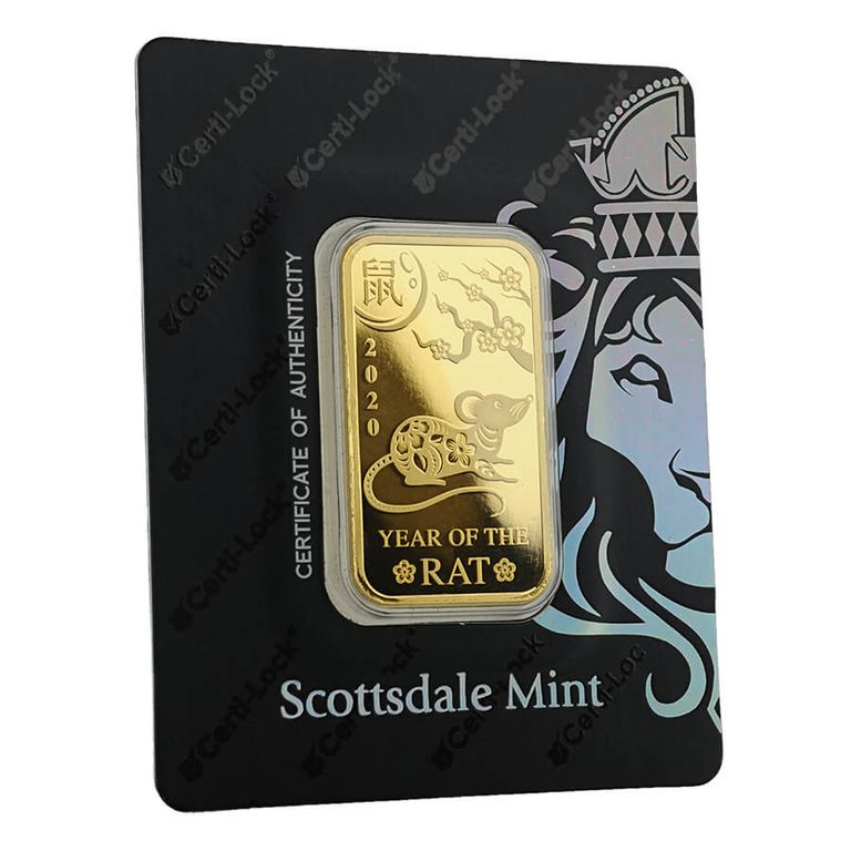 2020 Year of the Rat 1 oz Gold Bar
