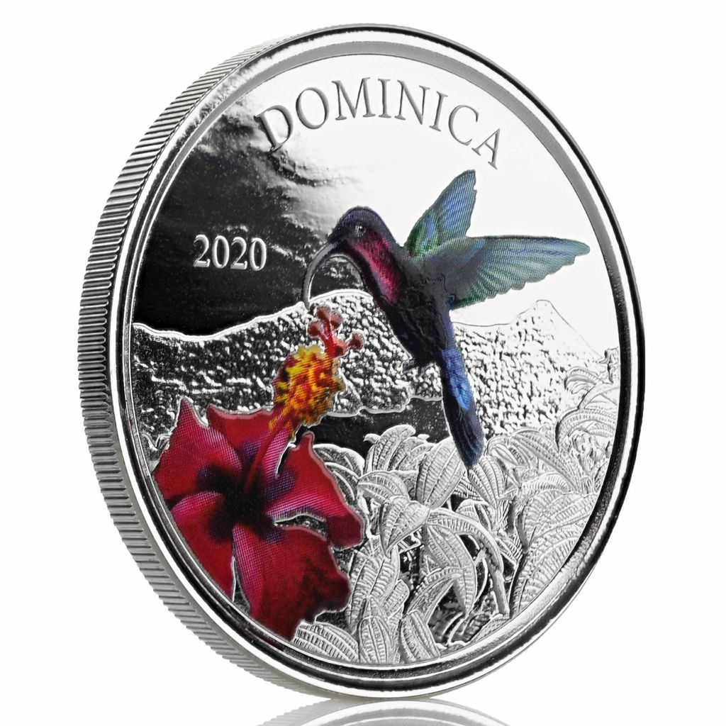 2020 EC8 Dominica "Hummingbird" 1 oz Silver Color Coin