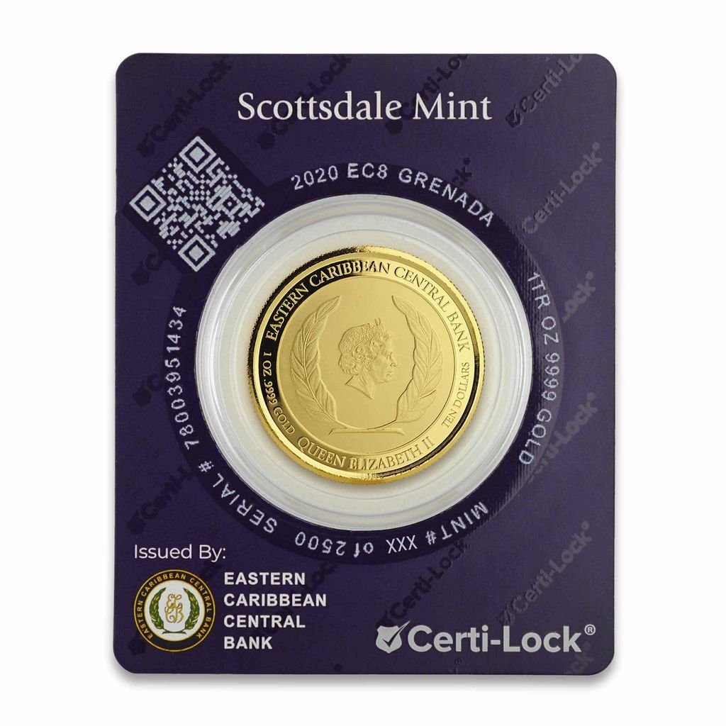 2020 EC8 Grenada "Octopus" 1 oz Gold Coin