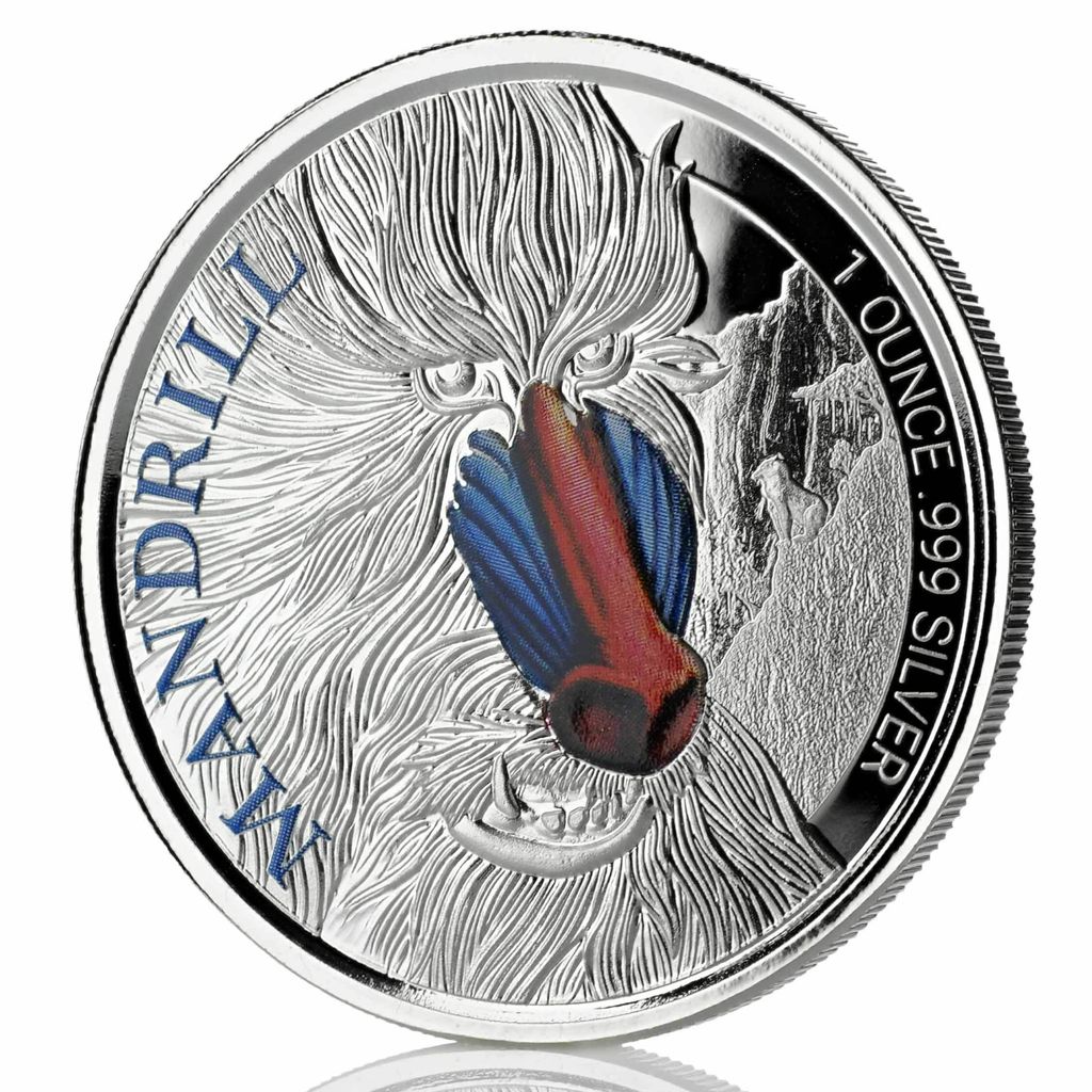 2020 Cameroon Mandrill 1 oz Silver Color Coin