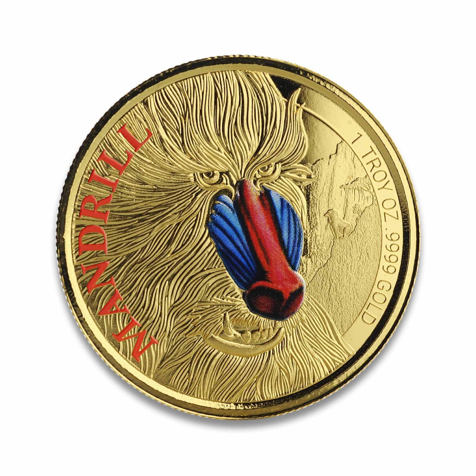 2020 Cameroon Mandrill 1 oz Gold Color Coin