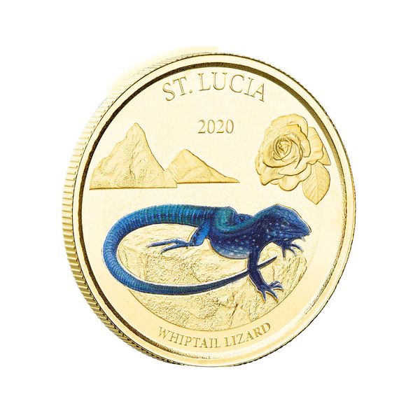 Buy 2020 EC8 St. Lucia "Whiptail Lizard" 1 oz Gold Color Coin fine ...