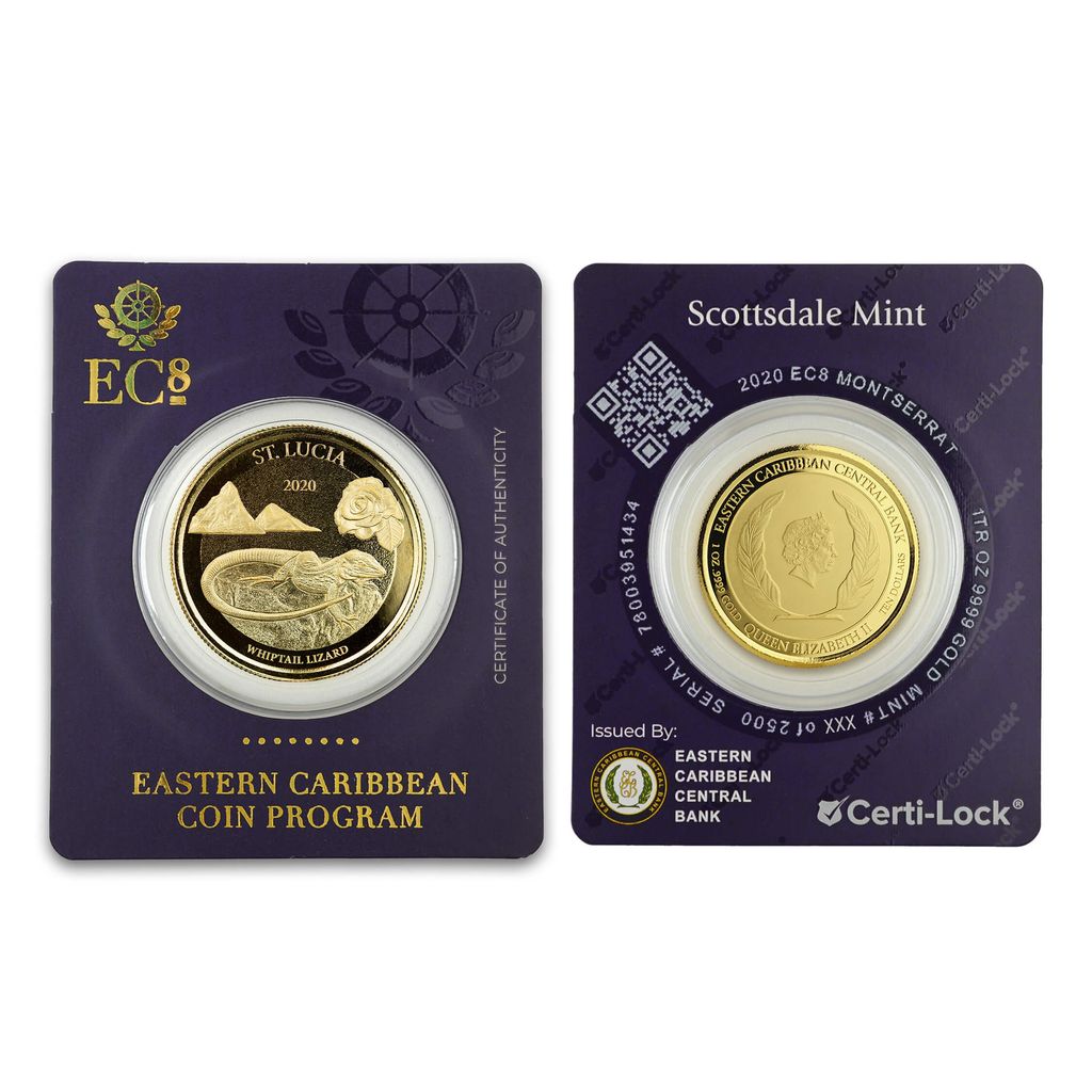 Buy 2020 EC8 St. Lucia "Whiptail Lizard" 1 oz Gold Coin fine silver ...