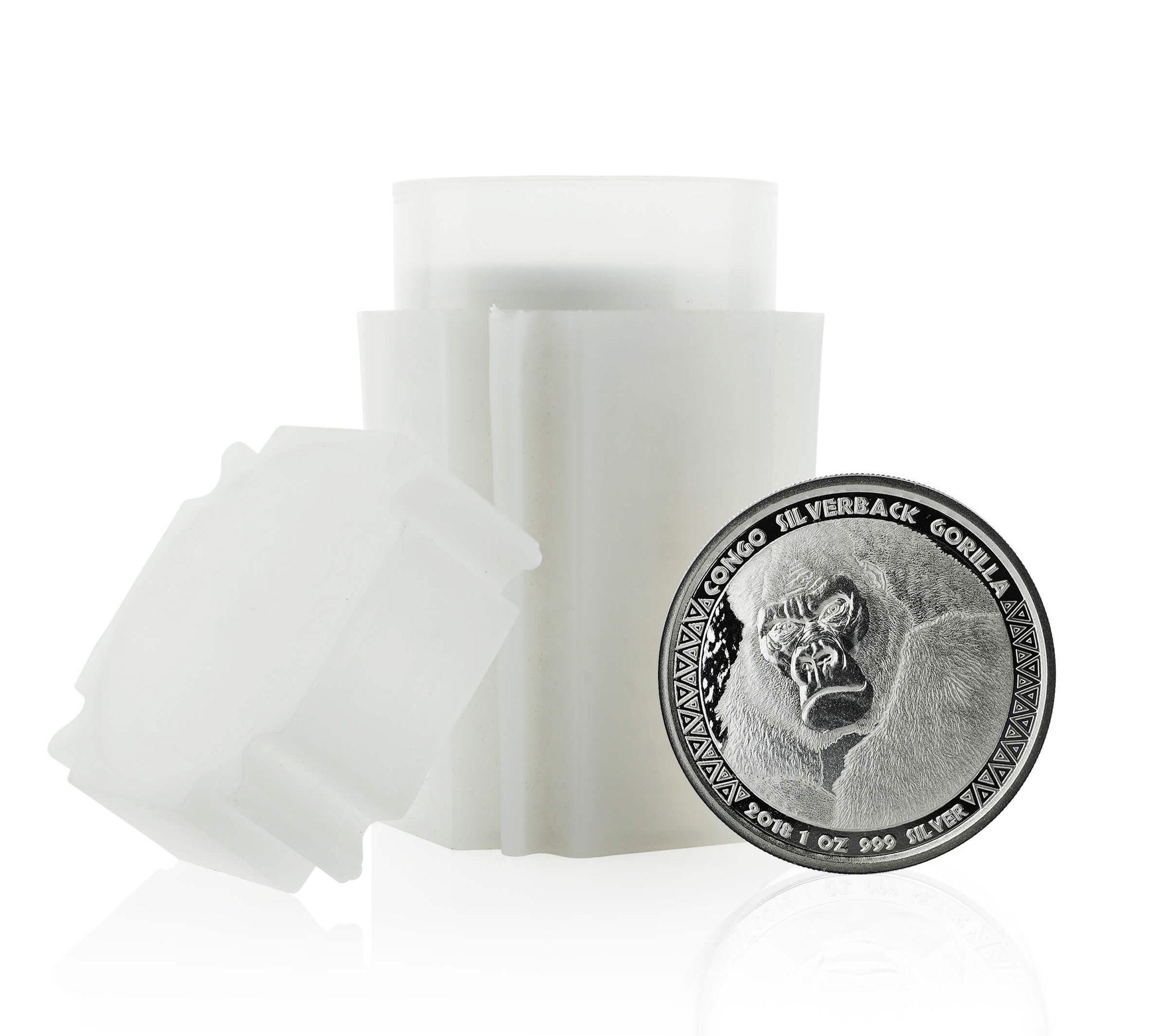 Secondary 2018 Tubes of 20 oz Congo Silverback Gorilla 1 oz Silver ...