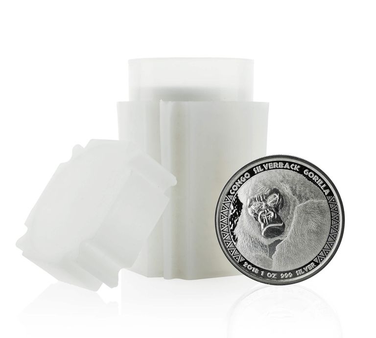 Secondary 2018 Tubes of 20 oz Congo Silverback Gorilla 1 oz Silver ...
