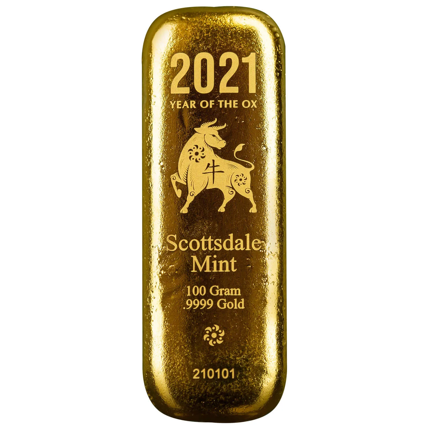 2021 Year of the Ox 100 g Gold Bar | Scottsdale Mint