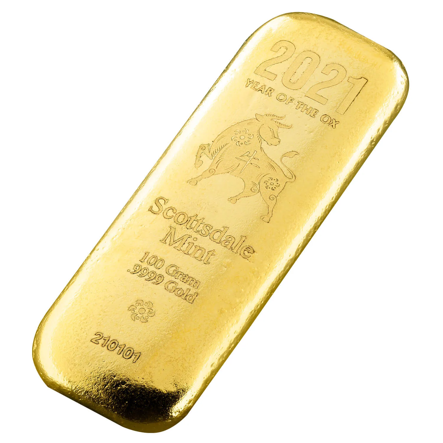 2021 Year of the Ox 100 g Gold Bar | Scottsdale Mint