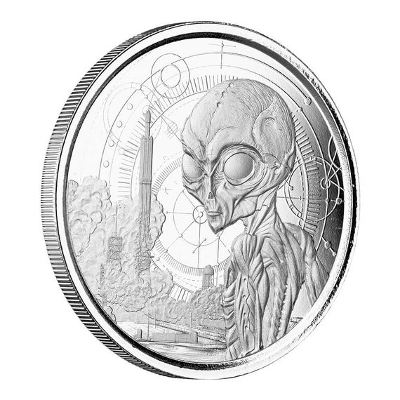 2021 Ghana Alien 1 oz Silver Coin BU