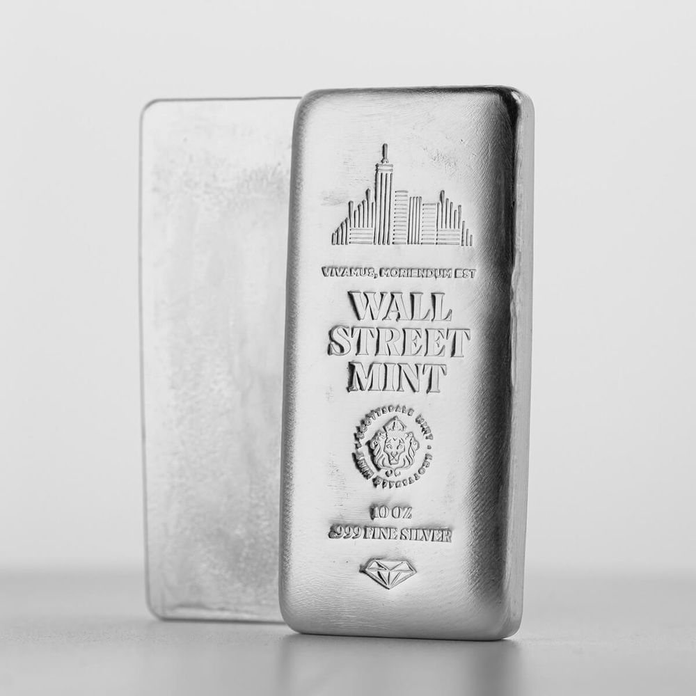 10 oz Silver Bar | Wall Street Mint Silver | Scottsdale Poured Silver Bars