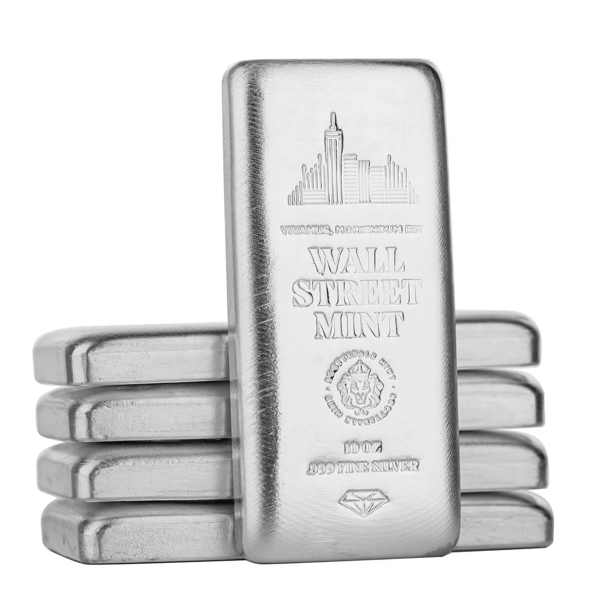 10 oz Silver Bar | Wall Street Mint Silver | Scottsdale Poured Silver Bars