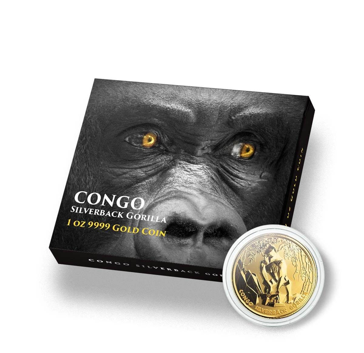 1 oz Gold Coin 2021 Congo Silverback Gorilla