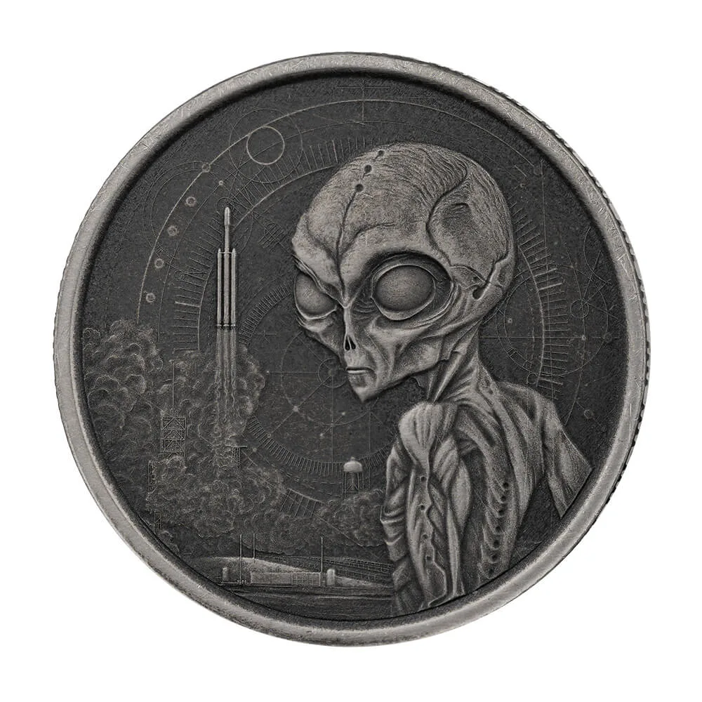 2021 Ghana Alien Half Ounce Silver 4 Coin Collectors Set