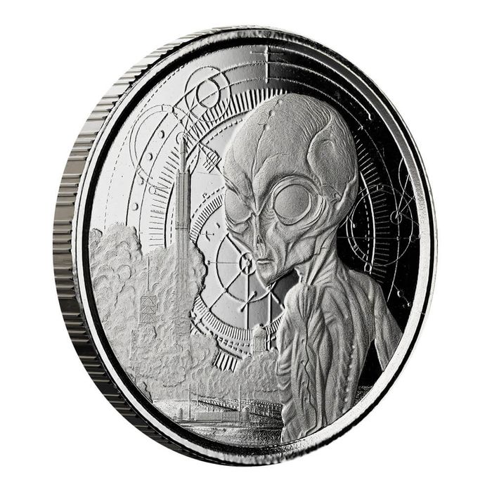 2021 Ghana Alien Silver Coin 1/2 oz BU