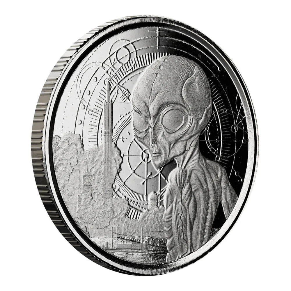 2021 Ghana Alien Silver Coin 1/2 oz BU
