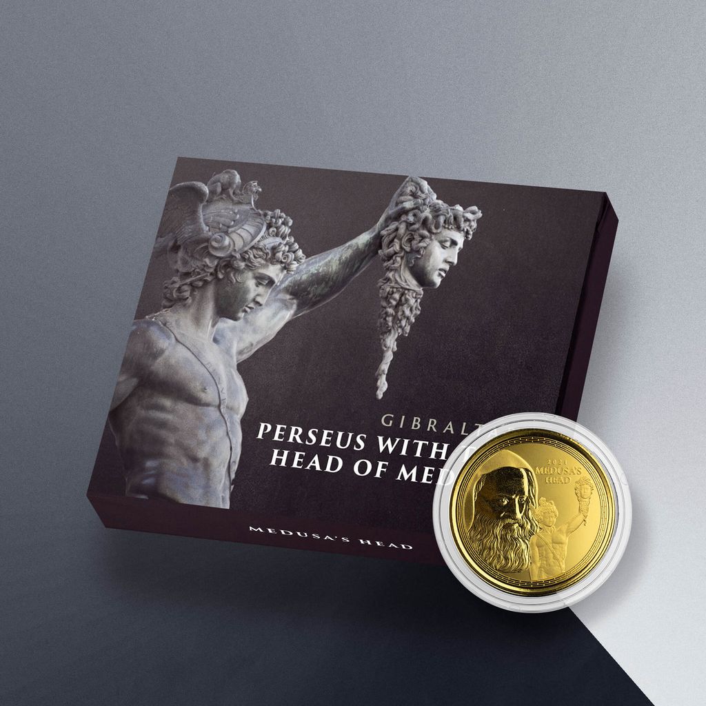 2021 Gibraltar Perseus With The Head of Medusa 1 oz Gold Proof