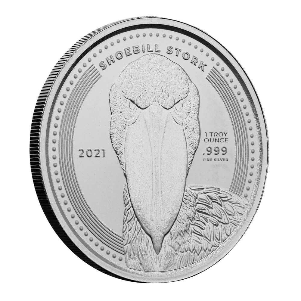 2021 DRC Shoebill Stork 1 oz Silver Coin BU
