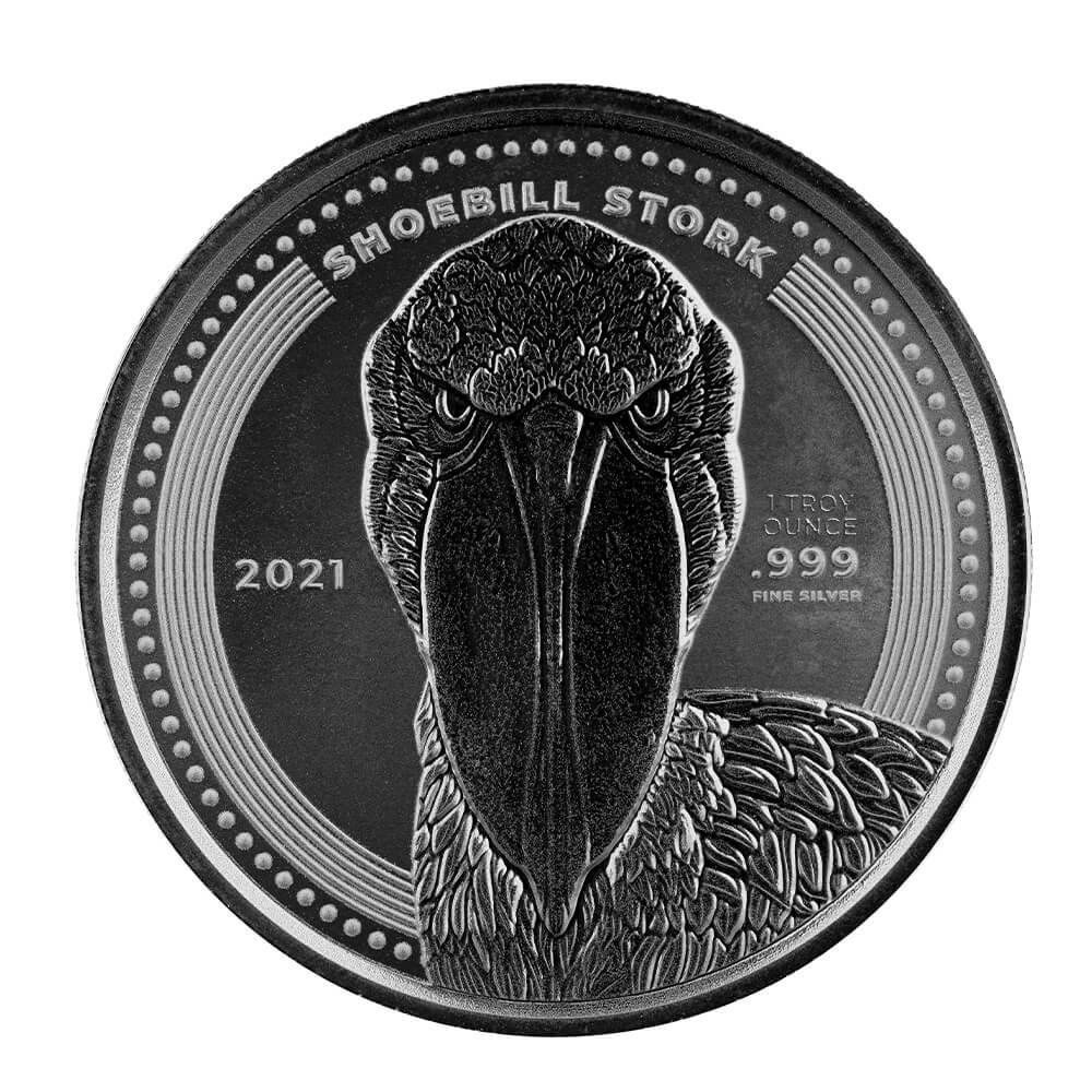 2021 DRC Shoebill Stork 1 oz Silver Coin BU