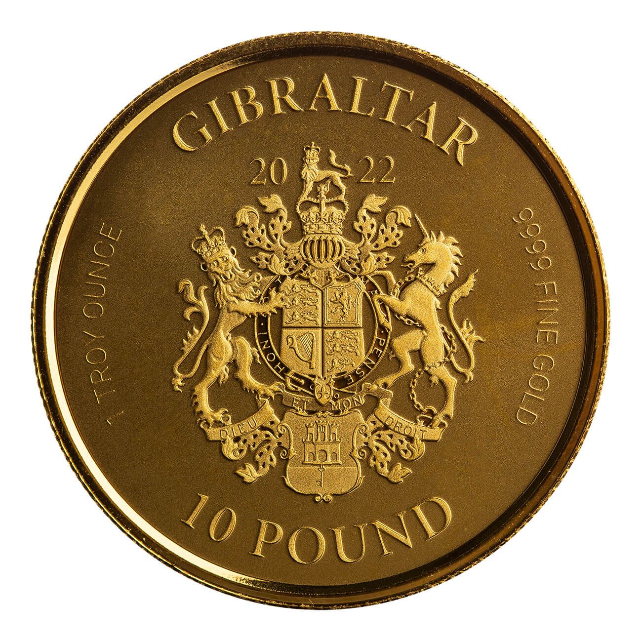 2022 Gibraltar Lady Justice 1 oz Gold Coin