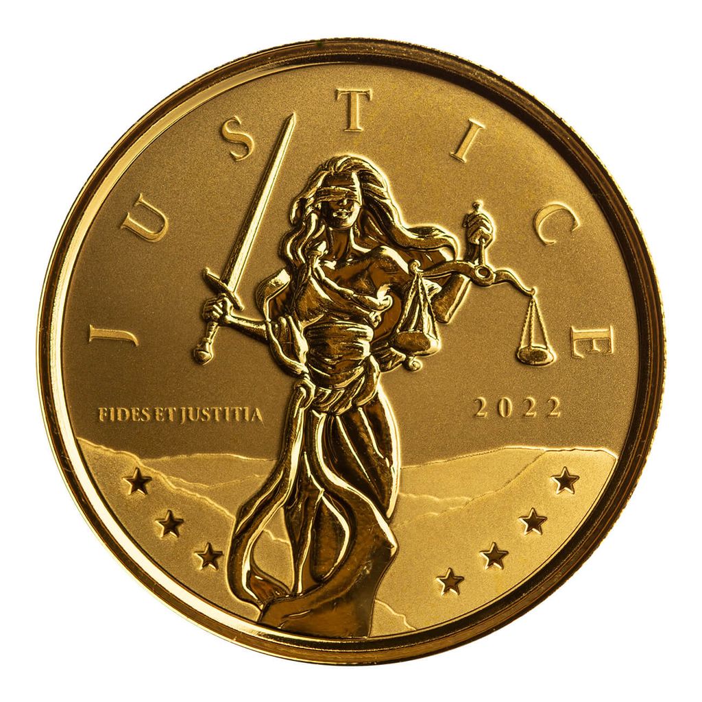 2022 Gibraltar Lady Justice 1 oz Gold Coin
