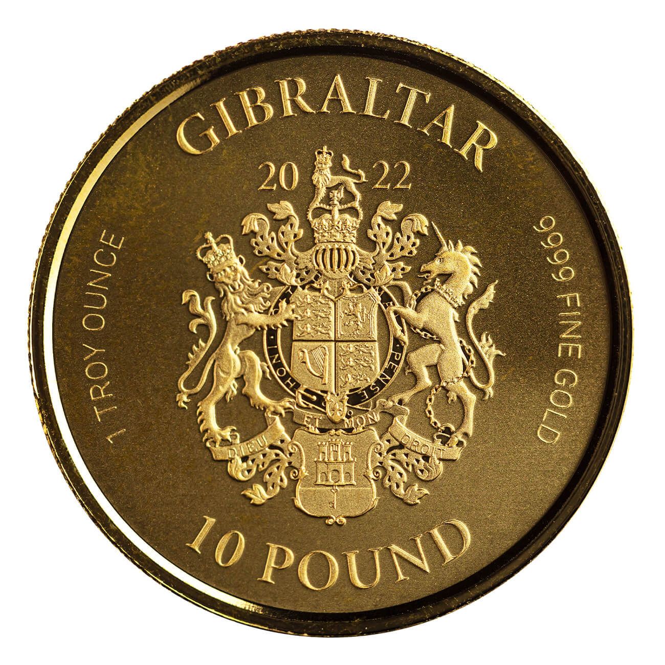 2022 Gibraltar War Elephant 1 oz Gold Proof Coin